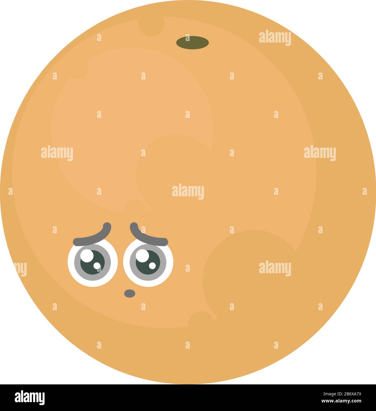 Sad moon, illustration, vector on white background Stock Vector Image ...