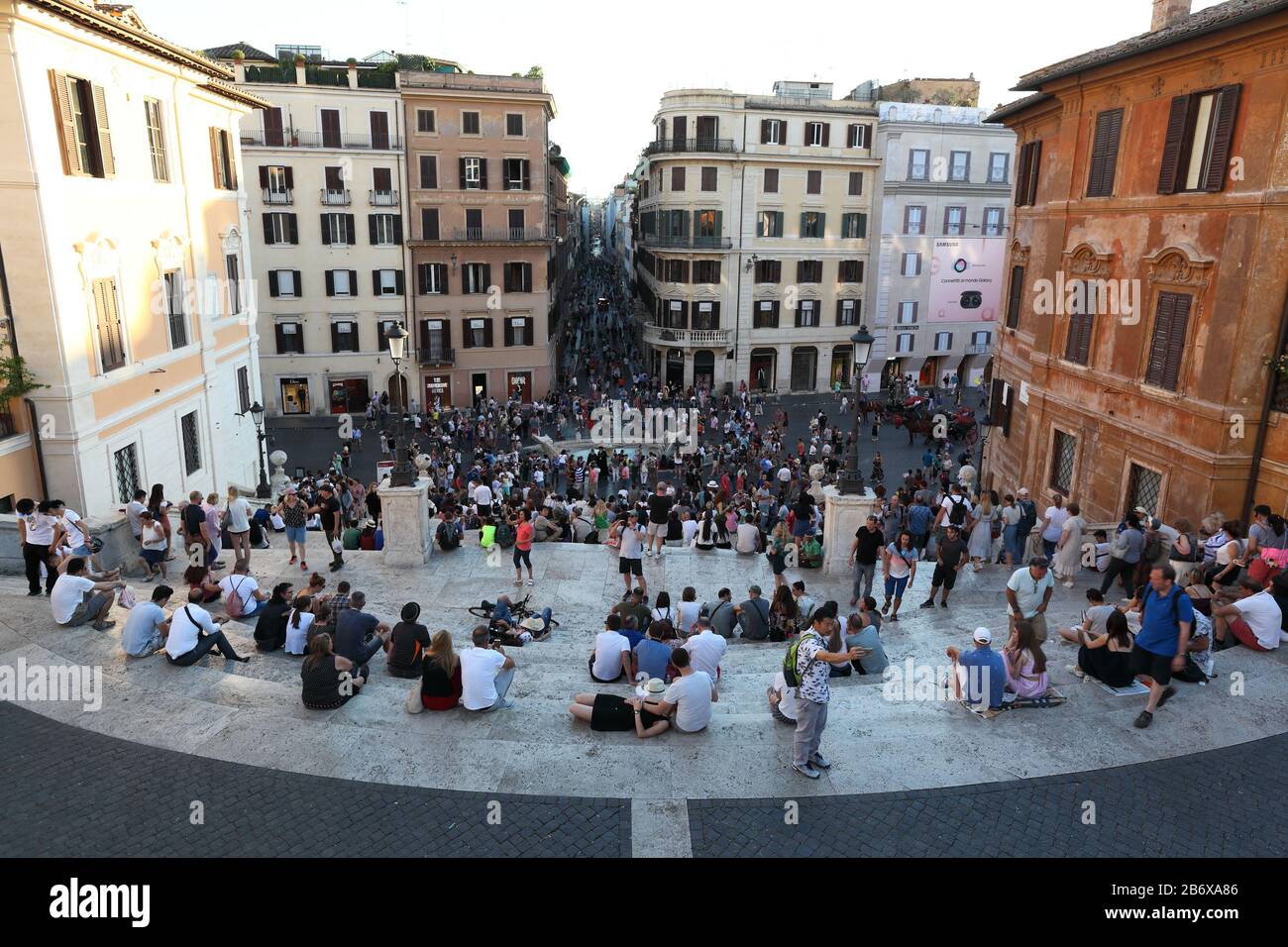 Editorial - Spanish Steps, Rome - Italy 16 June 2019: Tourists visit ...