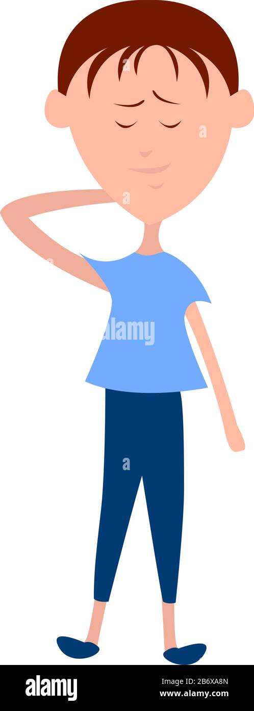 Shy boy, illustration, vector on white background Stock Vector Image ...