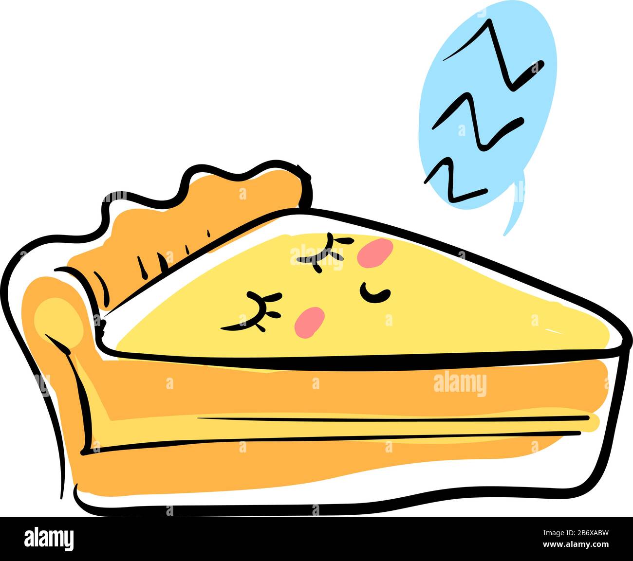 Sleeping pie, illustration, vector on white background Stock Vector ...