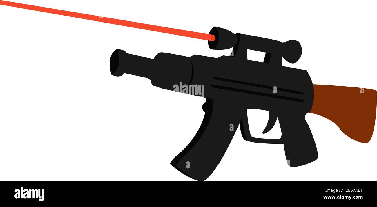 Sniper rifle with laser, illustration, vector on white background Stock ...