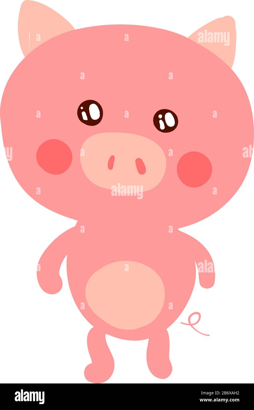 Flat pig, illustration, vector on white background Stock Vector Image ...