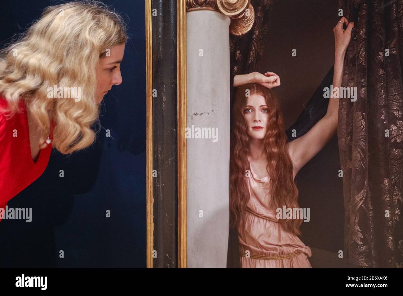 London, UK. 12th Mar, 2020. An assistant poses with Maisie Broadhead's ...