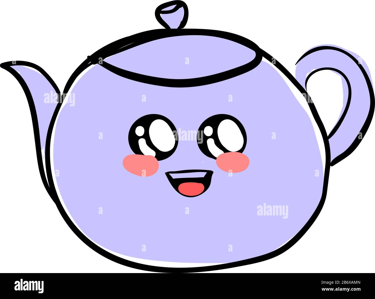 Cute tea pot, illustration, vector on white background Stock Vector ...