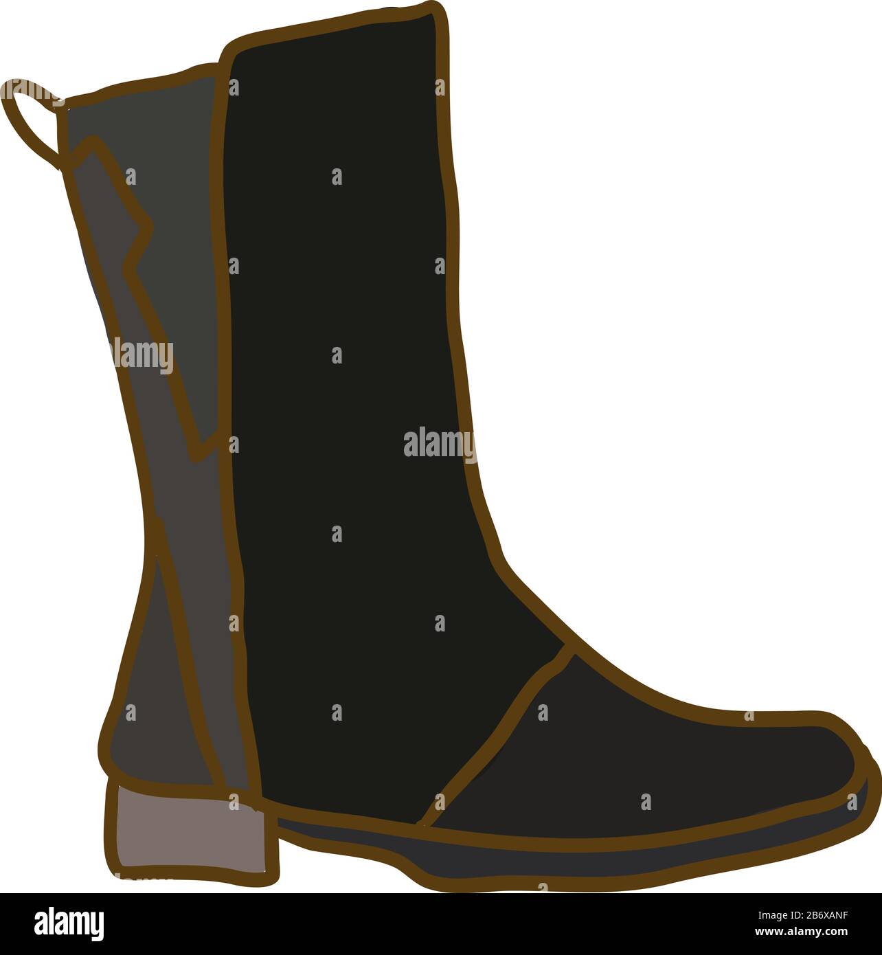 Black boot, illustration, vector on white background Stock Vector Image ...