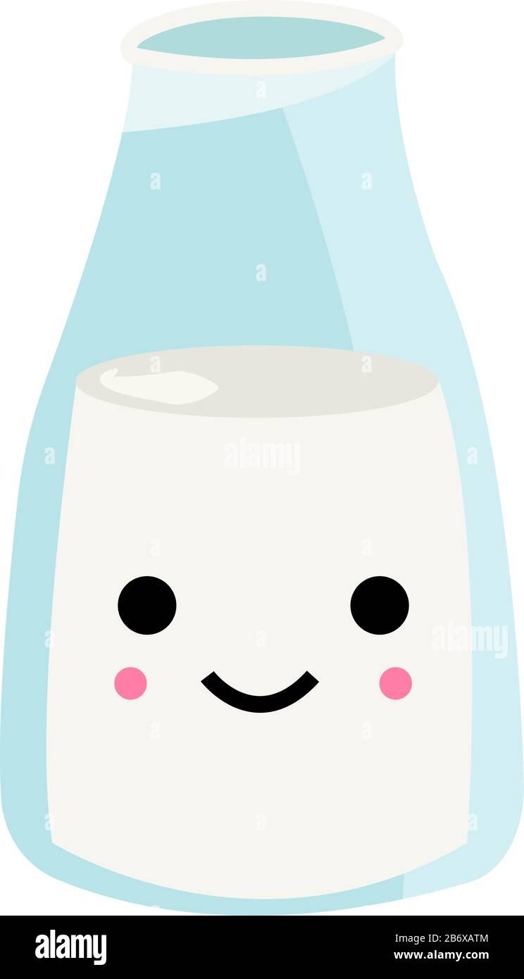 Smiling milk, illustration, vector on white background Stock Vector ...