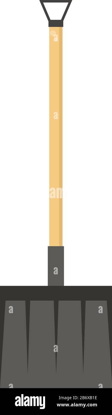 Snow shovel, illustration, vector on white background Stock Vector ...