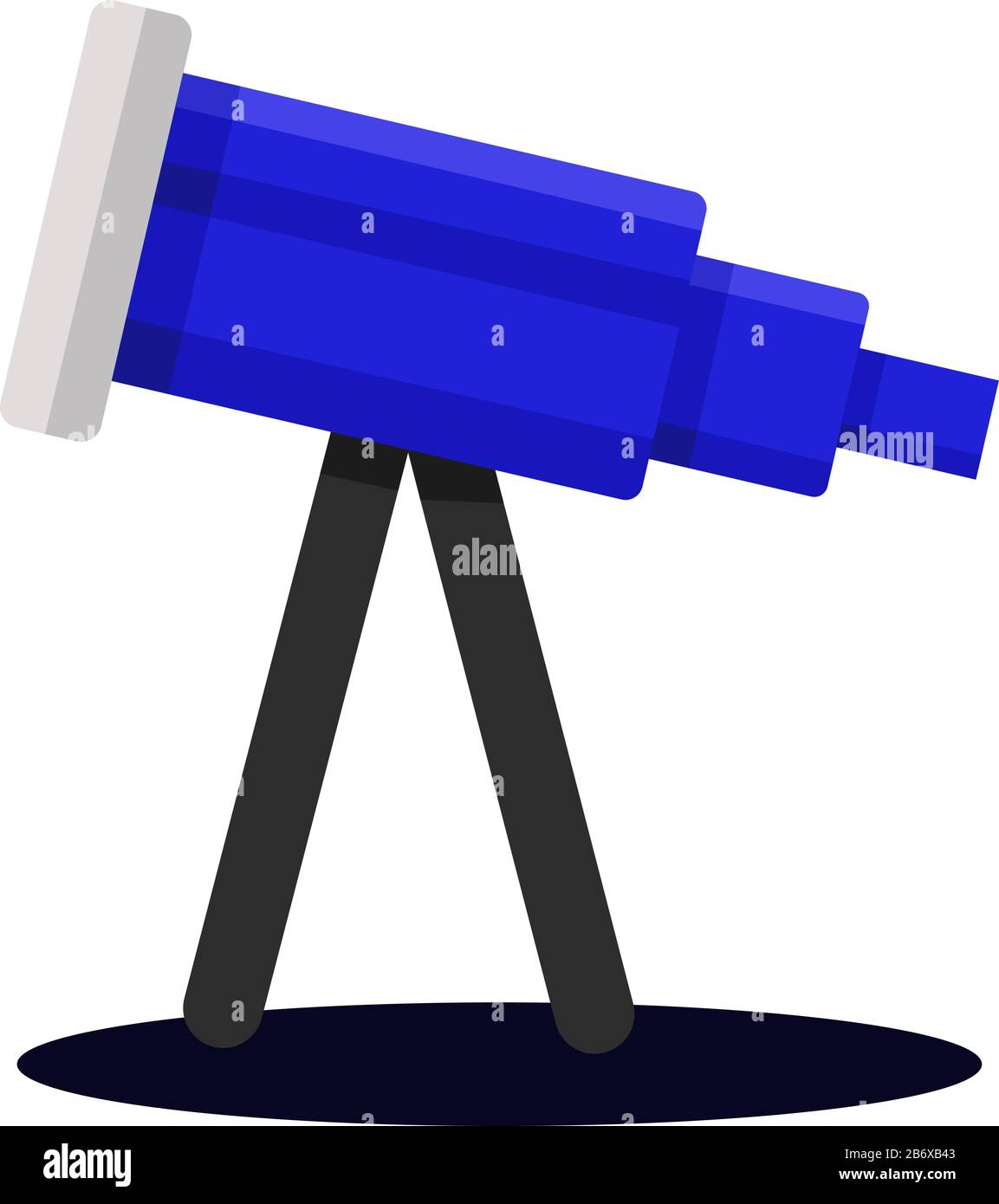 Blue telescope, illustration, vector on white background Stock Vector ...