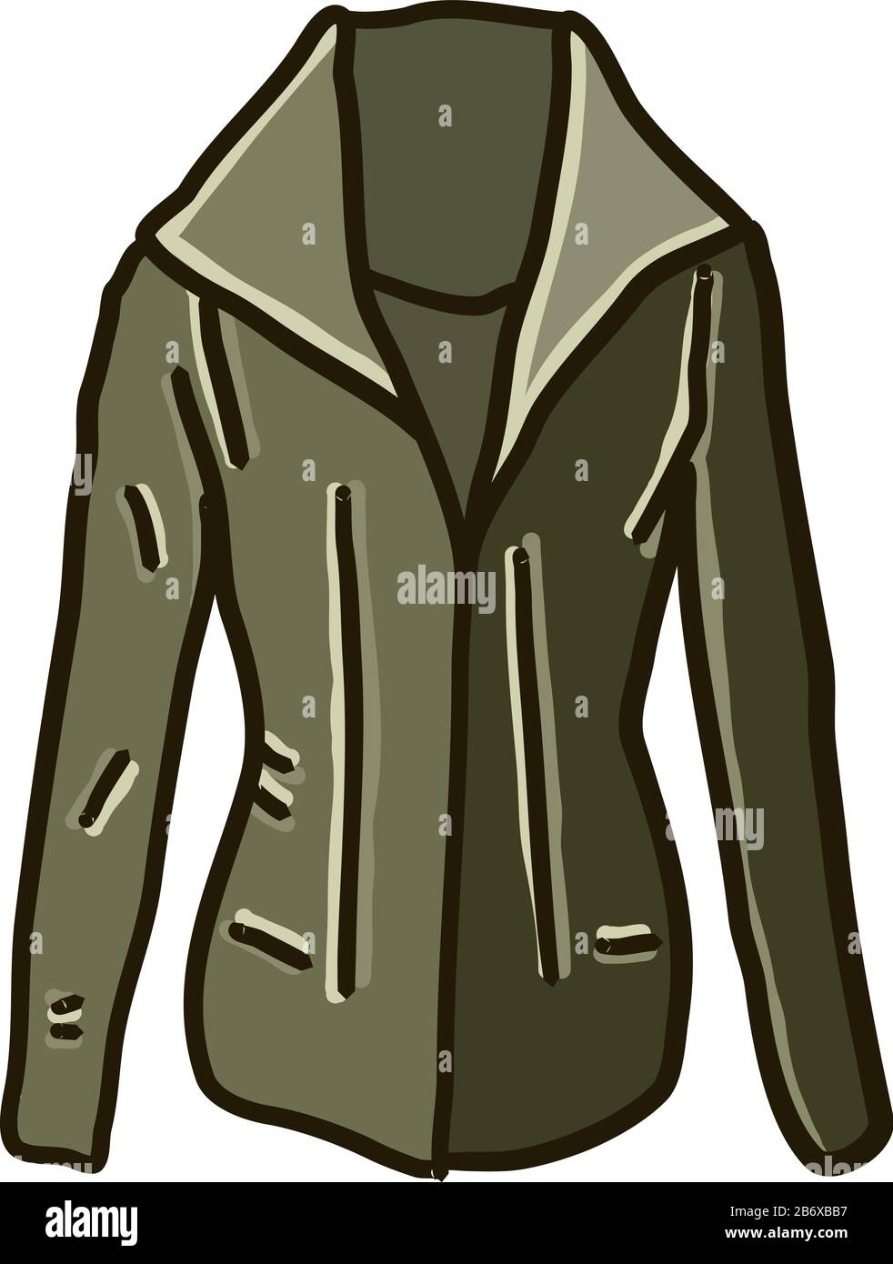 Green jacket, illustration, vector on white background Stock Vector ...