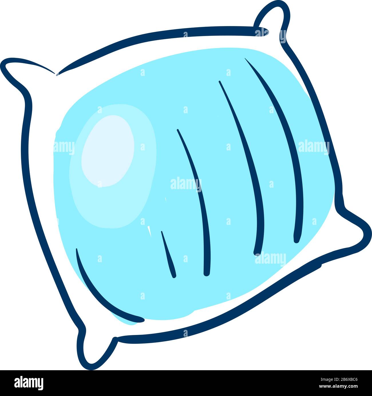 Blue pillow, illustration, vector on white background Stock Vector ...