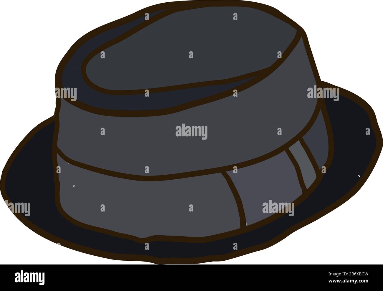 Black mans hat, illustration, vector on white background Stock Vector ...