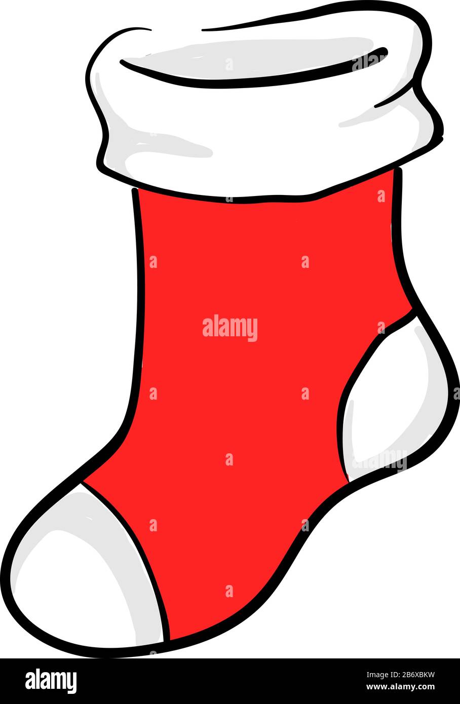 Red sock, illustration, vector on white background Stock Vector Image ...