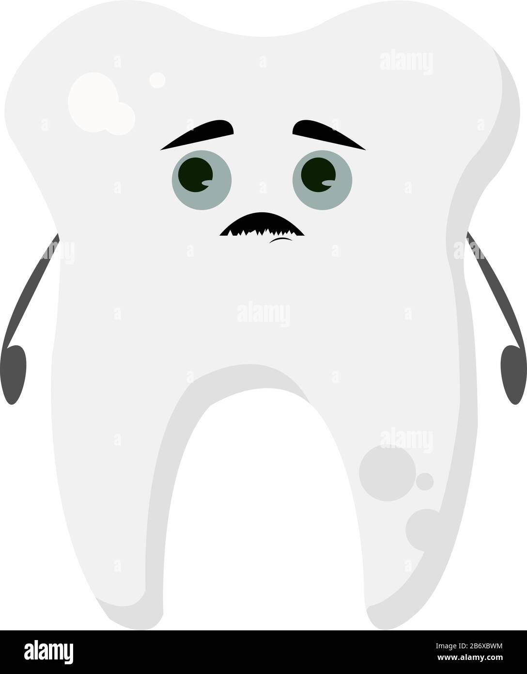 Scared tooth, illustration, vector on white background Stock Vector ...
