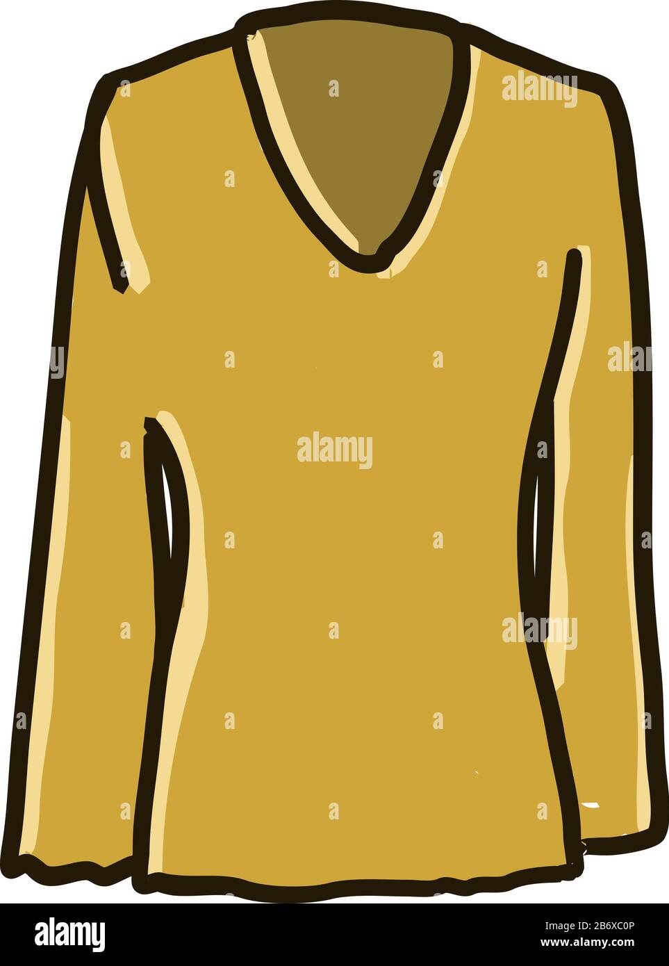 Yellow shirt, illustration, vector on white background Stock Vector ...
