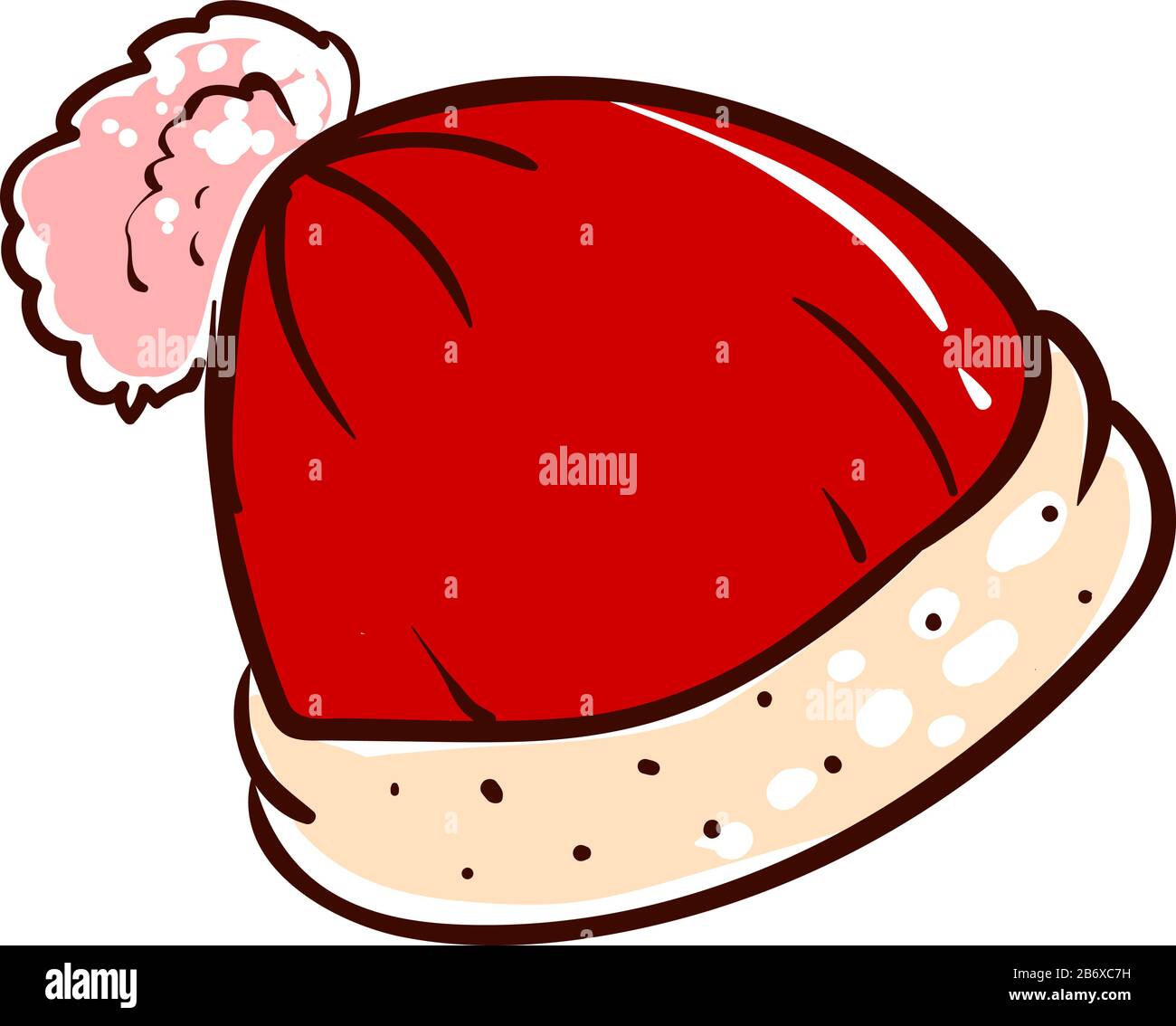 Red winter hat, illustration, vector on white background Stock Vector ...