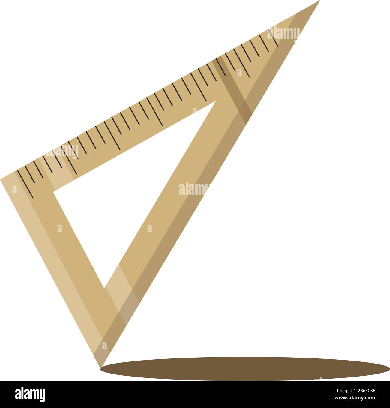 Wooden ruler, illustration, vector on white background Stock Vector ...