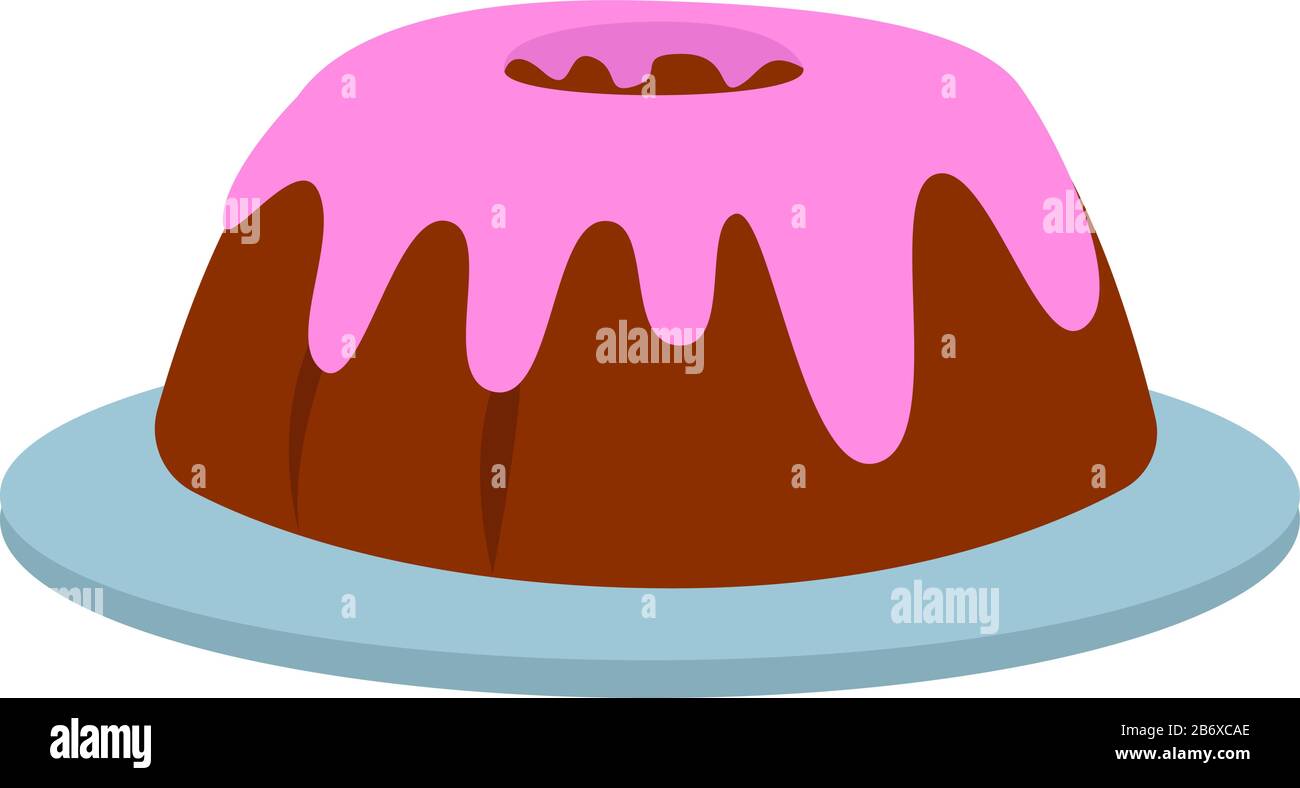 Round cake, illustration, vector on white background Stock Vector Image ...