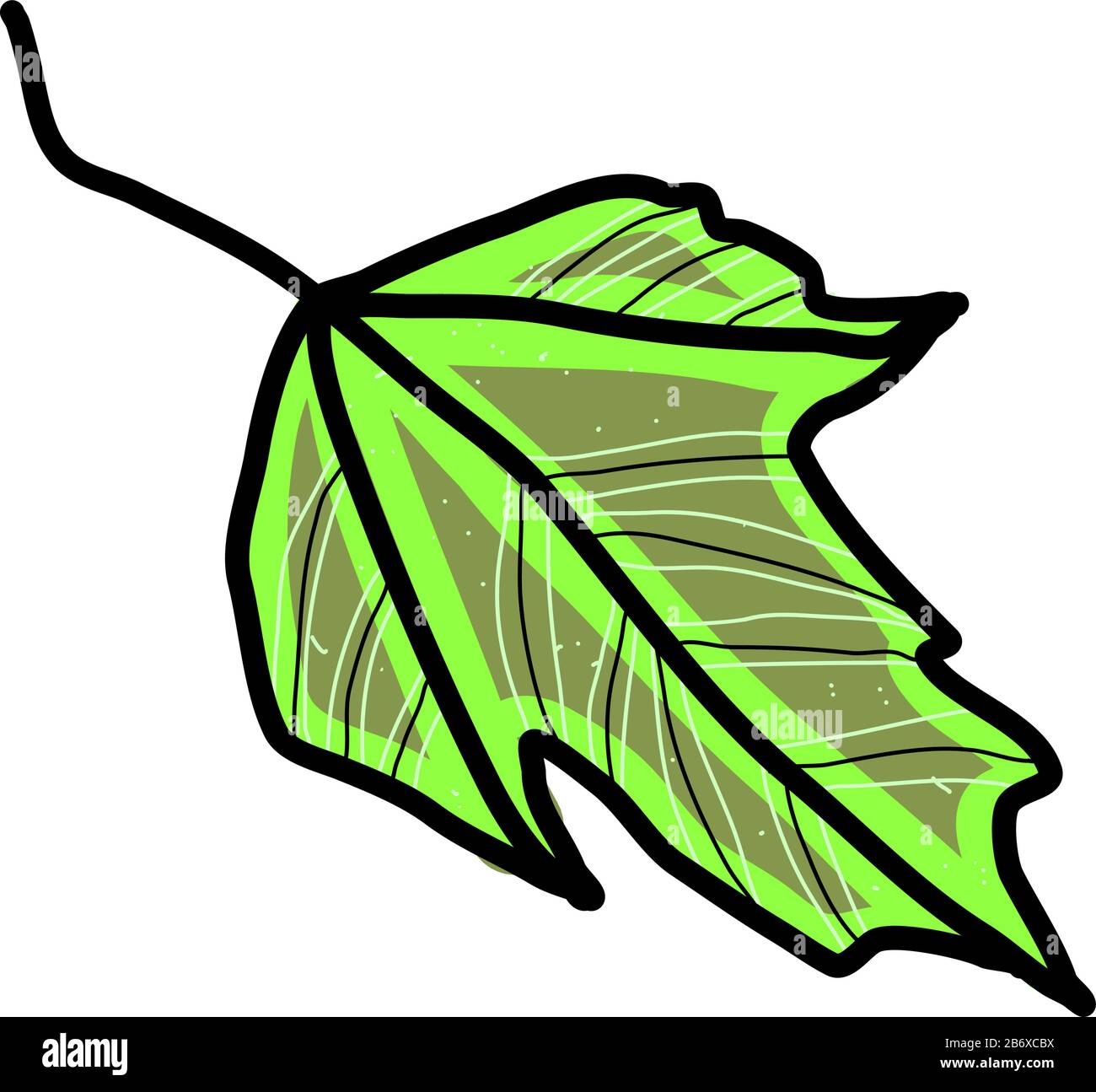 Green small leaf, illustration, vector on white background Stock Vector ...