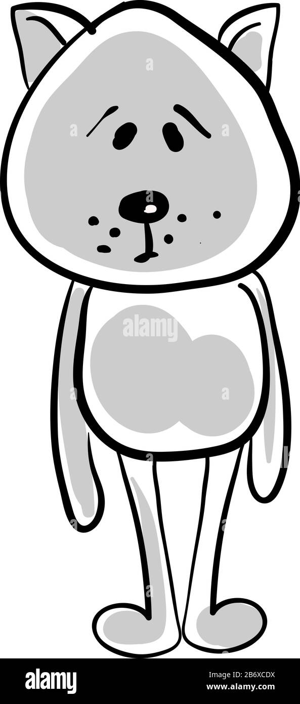 Sad cat, illustration, vector on white background Stock Vector Image ...