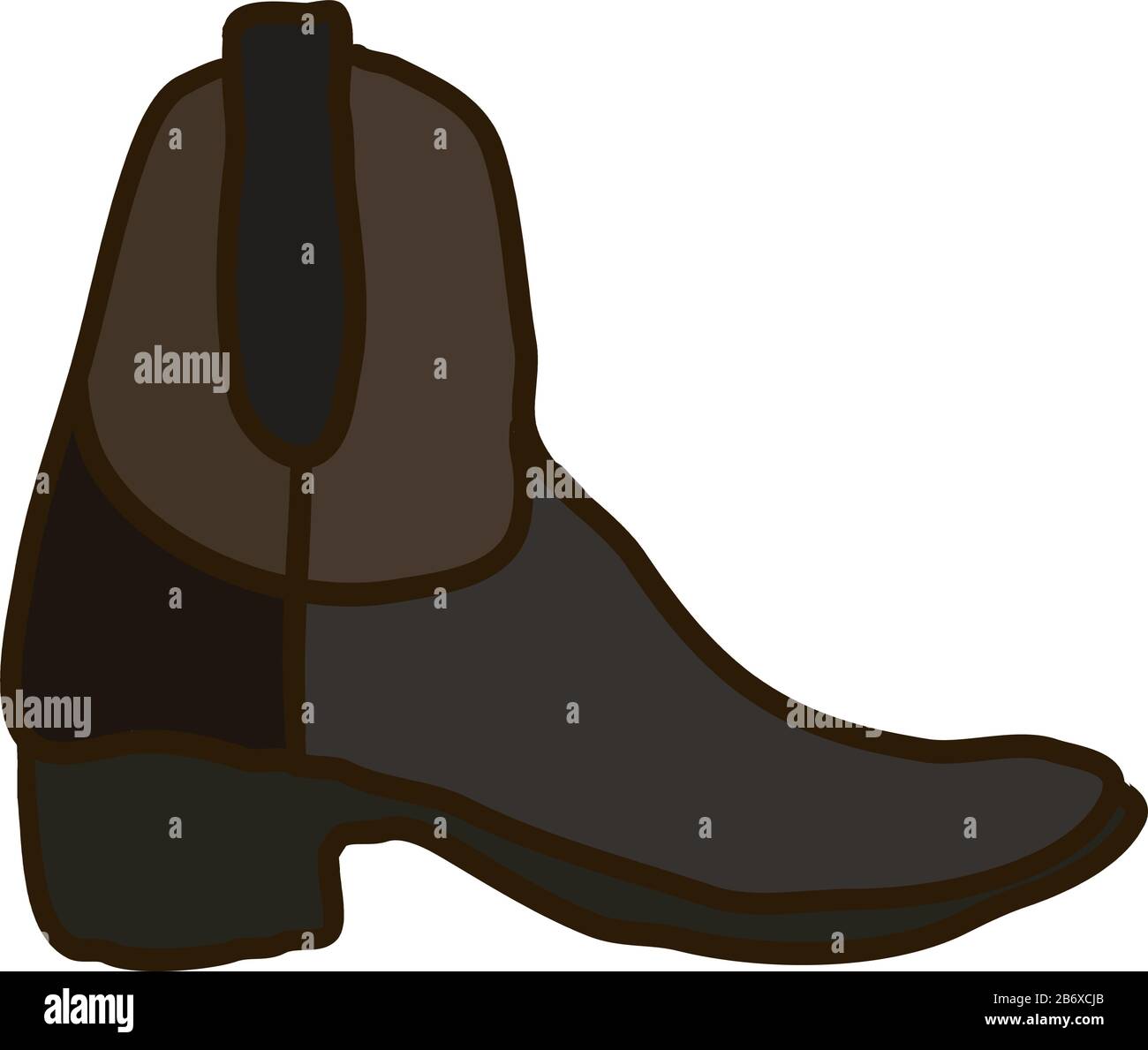 Brown boot, illustration, vector on white background Stock Vector Image ...