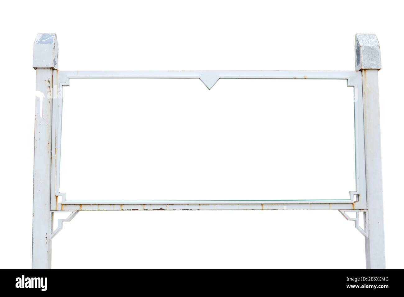 iron structure sign board on white background Stock Photo - Alamy