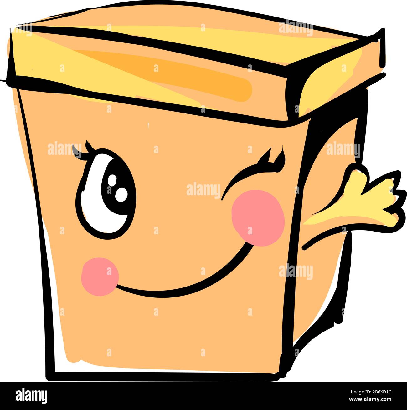 Winking gift box, illustration, vector on white background Stock Vector ...