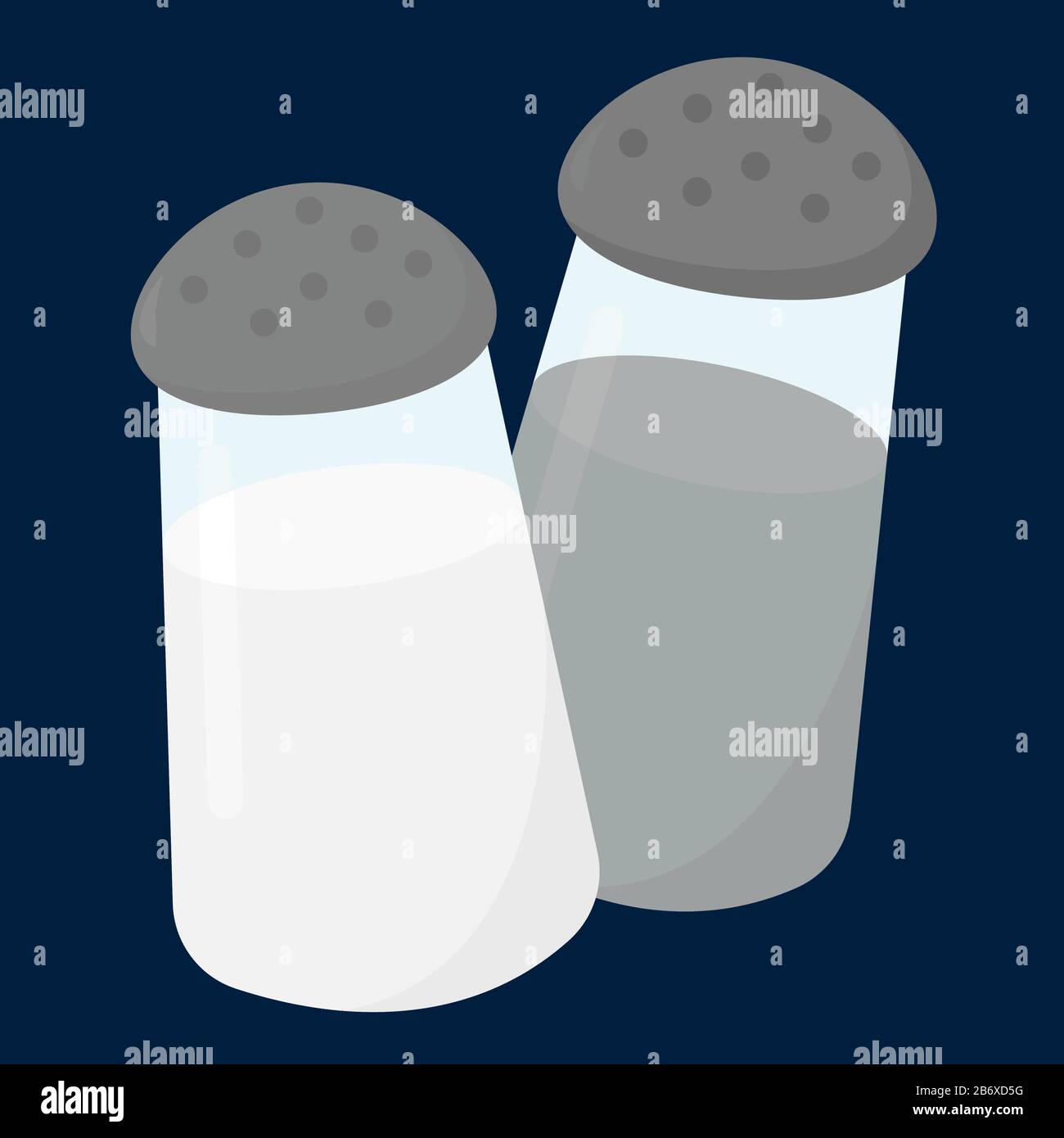 Salt and pepper, illustration, vector on white background Stock Vector ...