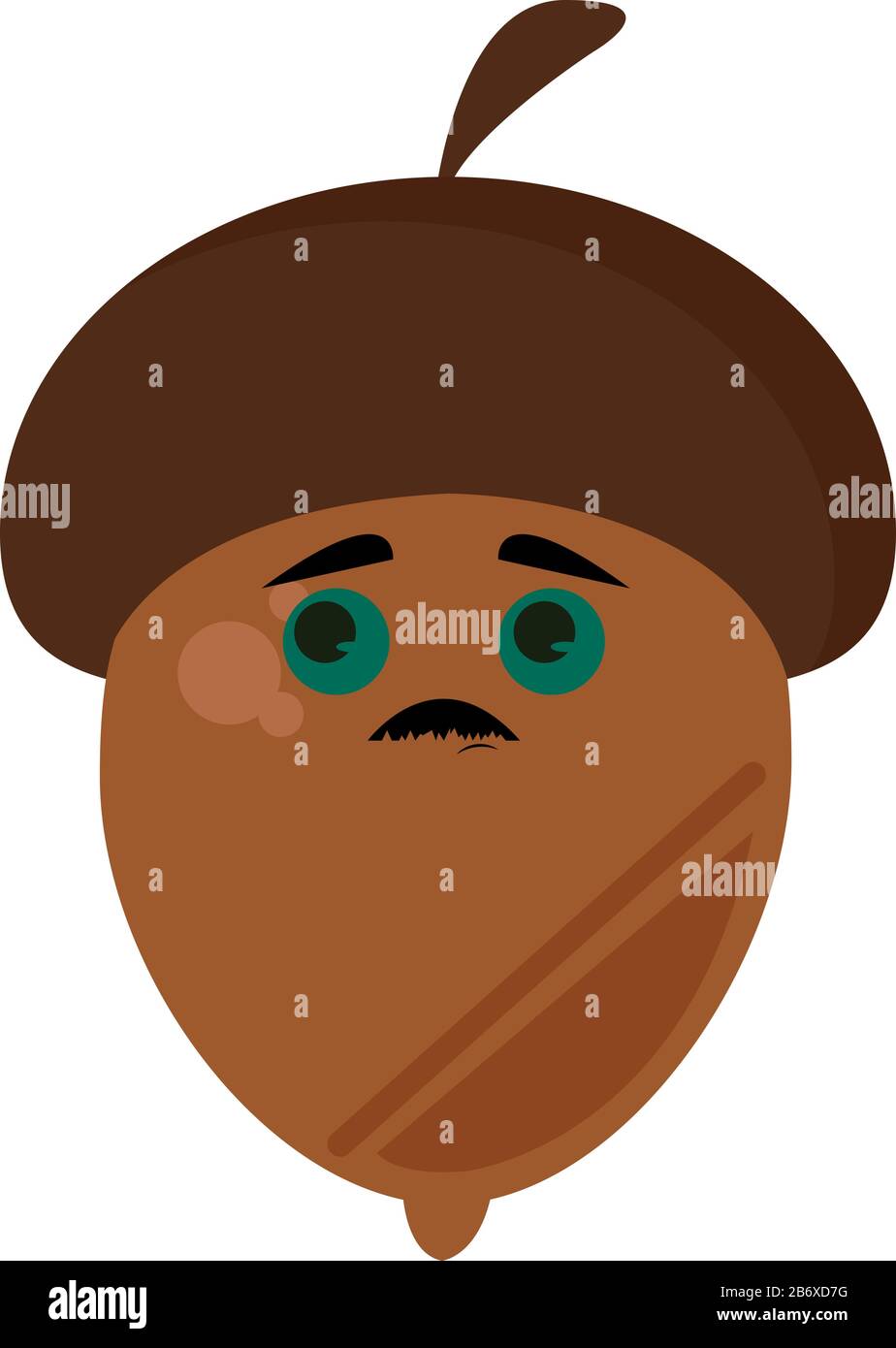 Scared acorn, illustration, vector on white background Stock Vector ...