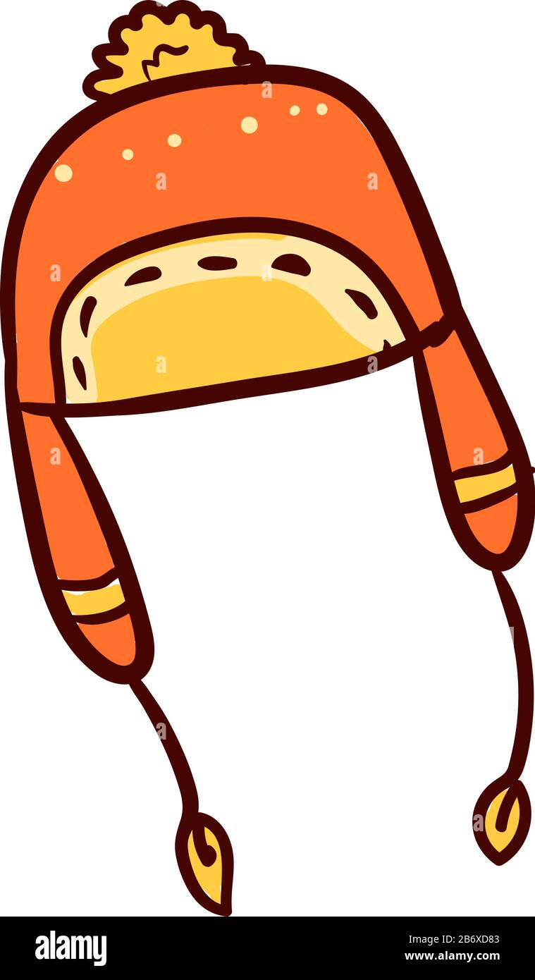 Snow orange hat, illustration, vector on white background Stock Vector ...