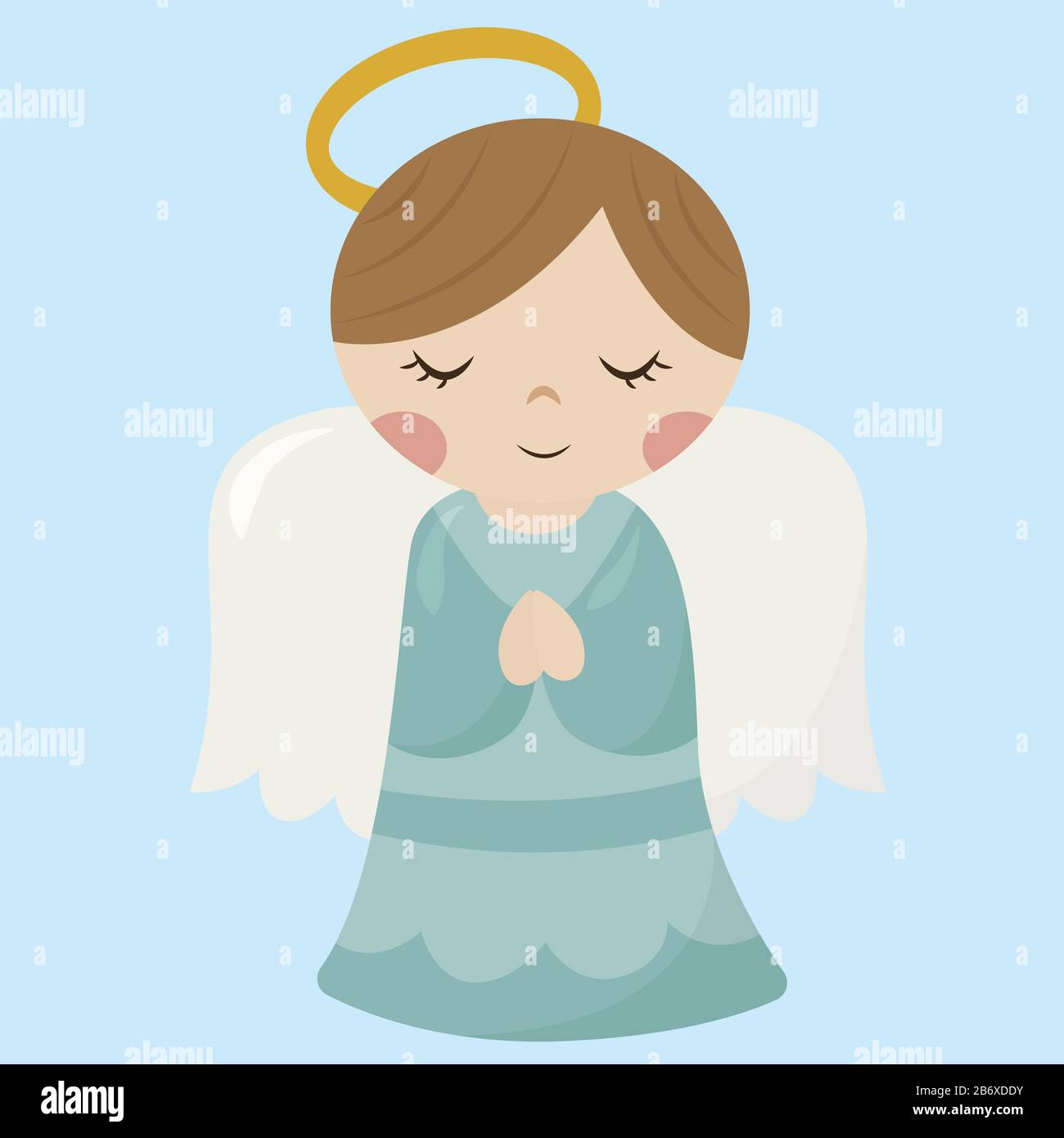 Angel in blue, illustration, vector on white background Stock Vector ...