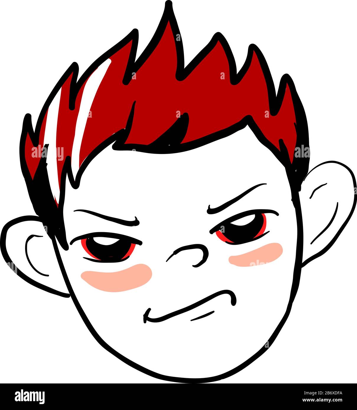 Angry boy, illustration, vector on white background Stock Vector Image ...