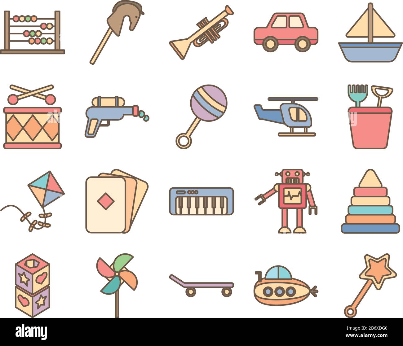 Collection of soft toys Stock Vector Images - Alamy