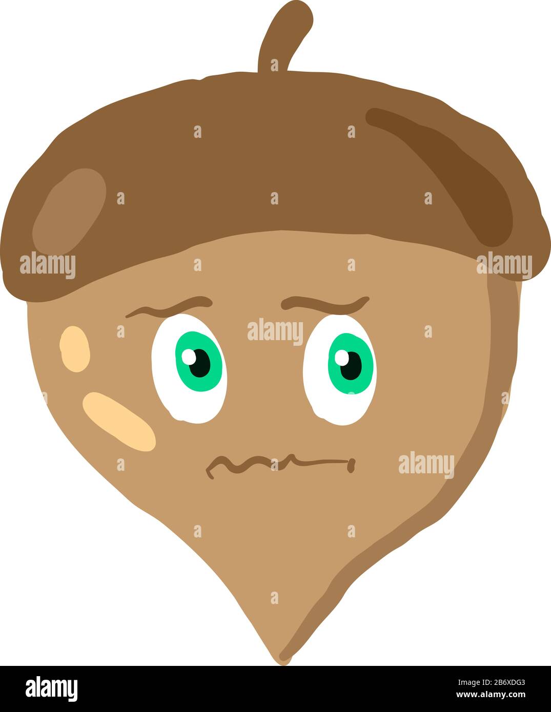 Sad acorn, illustration, vector on white background Stock Vector Image ...