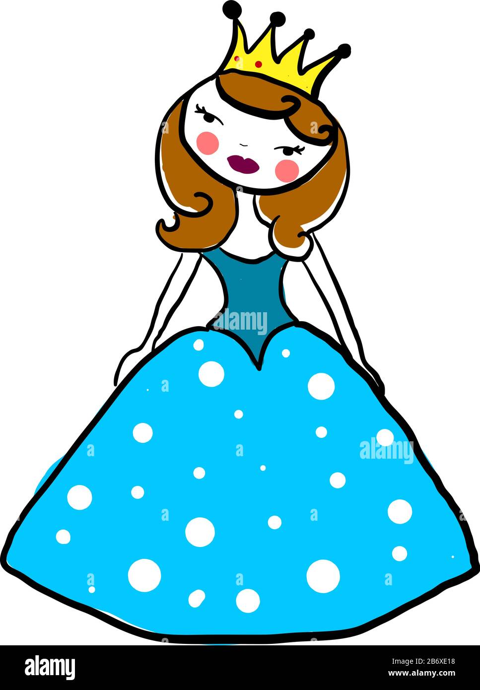 Beautiful queen, illustration, vector on white background Stock Vector ...