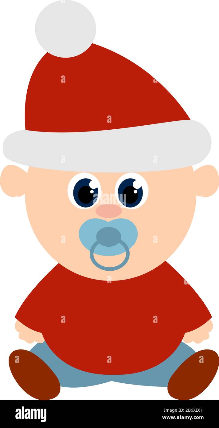 Baby santa, illustration, vector on white background Stock Vector Image ...