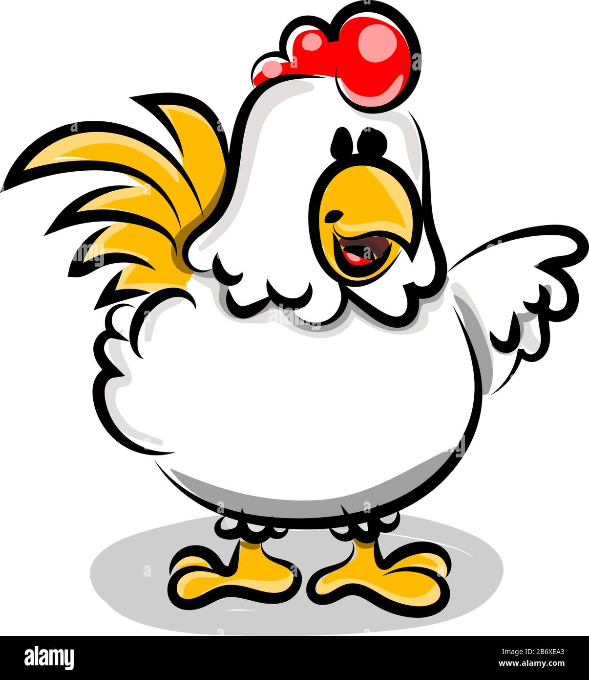 White chicken, illustration, vector on white background Stock Vector ...