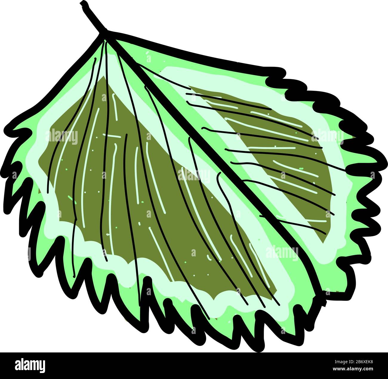 Frozen leaf, illustration, vector on white background Stock Vector ...