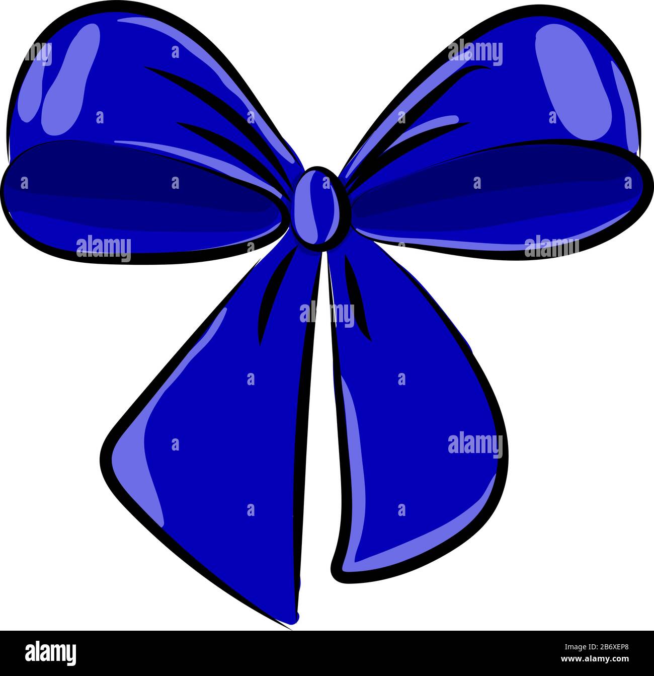 Dark blue bow, illustration, vector on white background Stock Vector ...