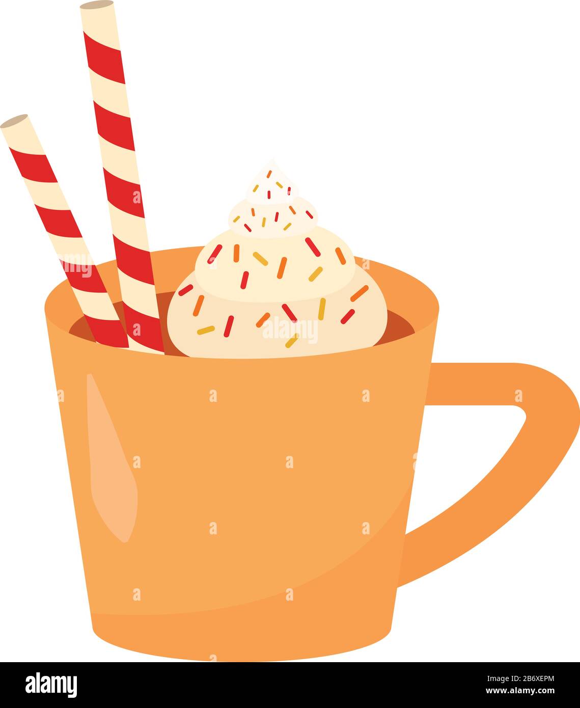Coffee with cream, illustration, vector on white background Stock ...