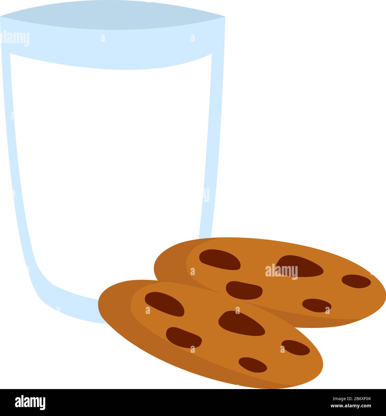 Cookie with milk, illustration, vector on white background Stock Vector ...