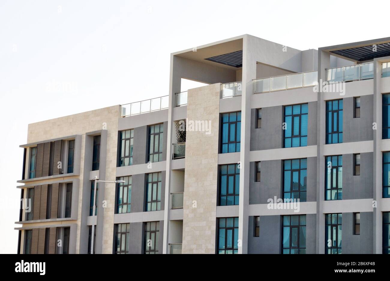 Modern building in the sunny day, Manama Stock Photo - Alamy