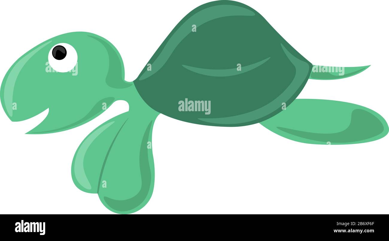Green tortoise, illustration, vector on white background Stock Vector ...