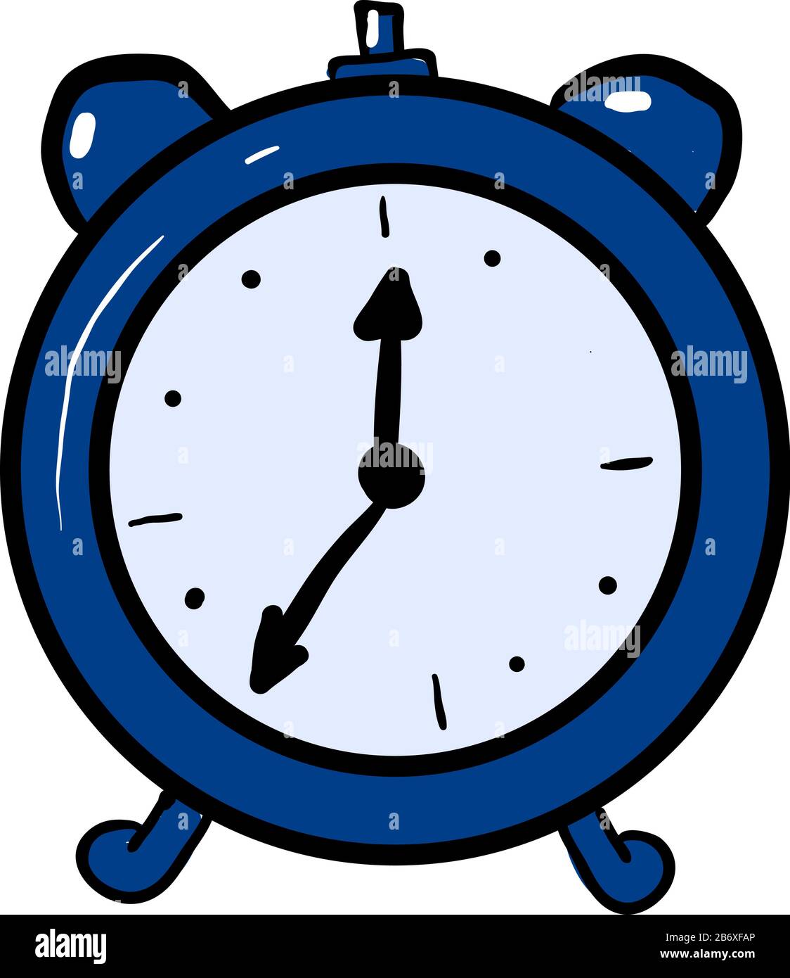 Blue clock, illustration, vector on white background Stock Vector Image ...