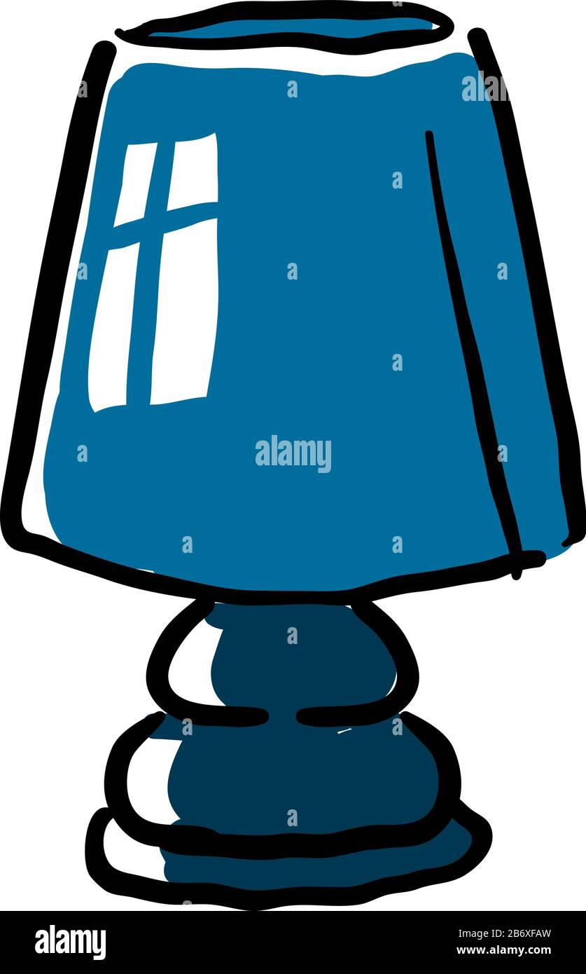 Blue lamp, illustration, vector on white background Stock Vector Image ...