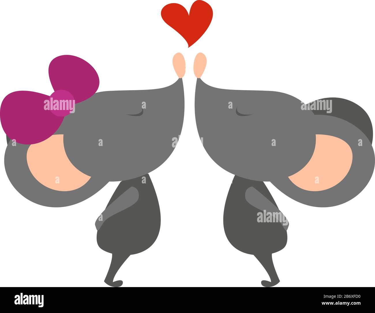 Mouse in love, illustration, vector on white background Stock Vector ...