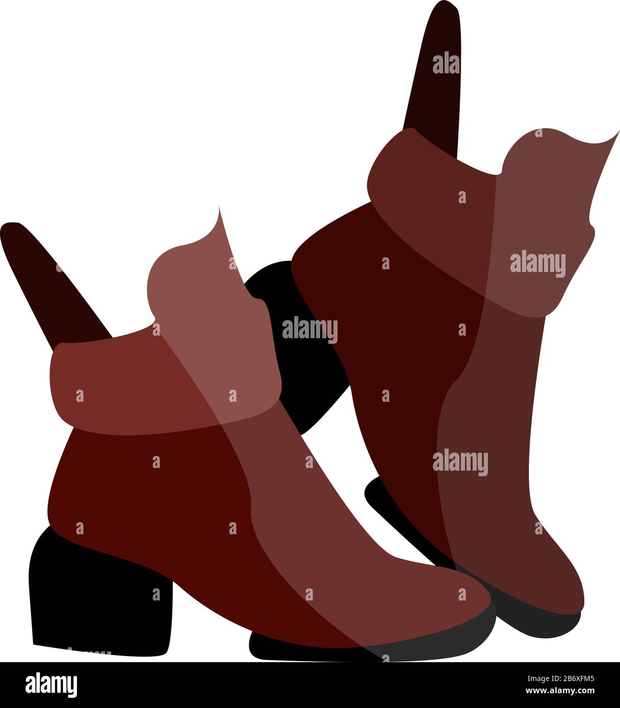 Brown boots, illustration, vector on white background Stock Vector ...