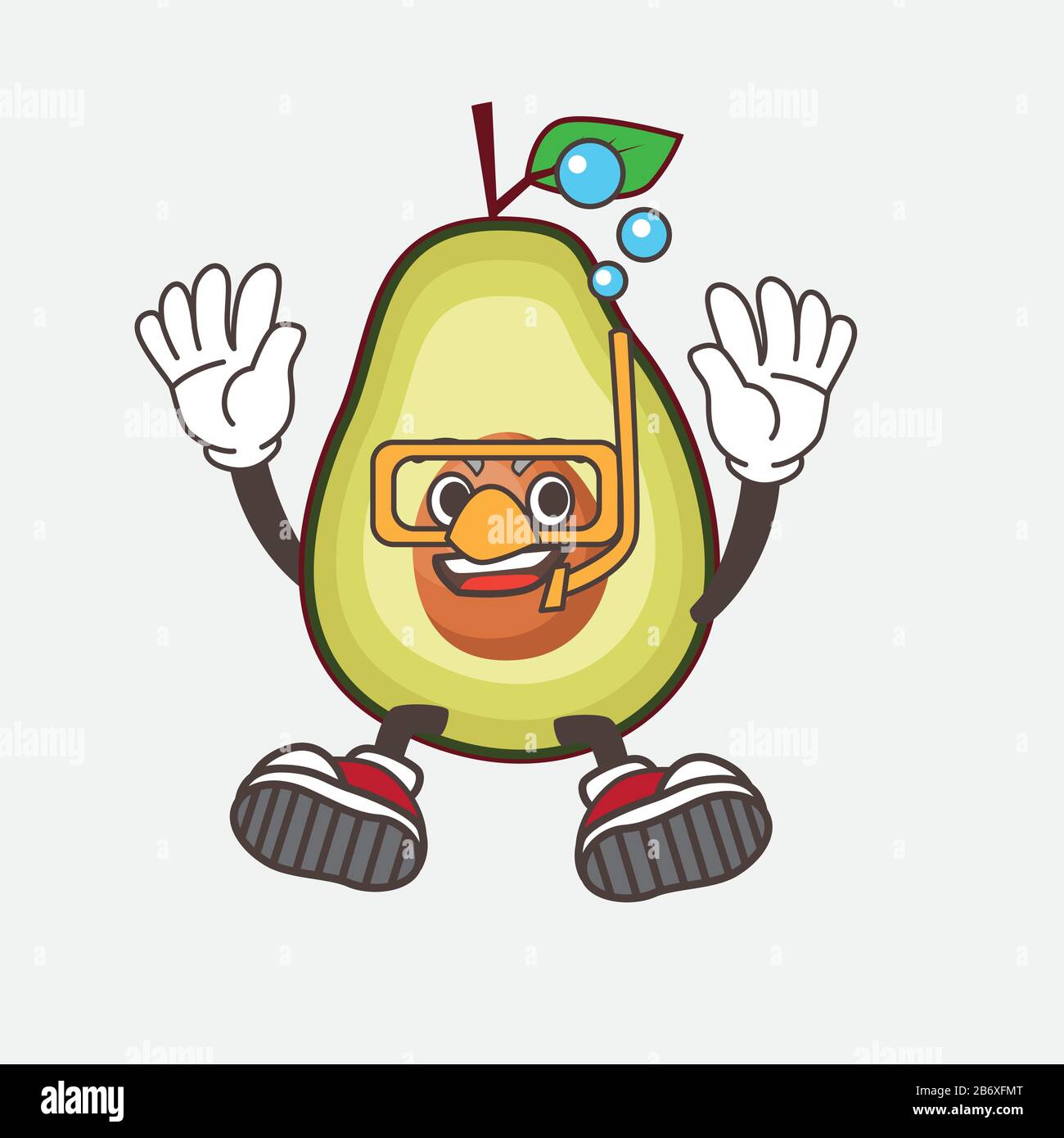 An Illustration of Avocado Fruit Vector Mascot Character Stock Vector ...