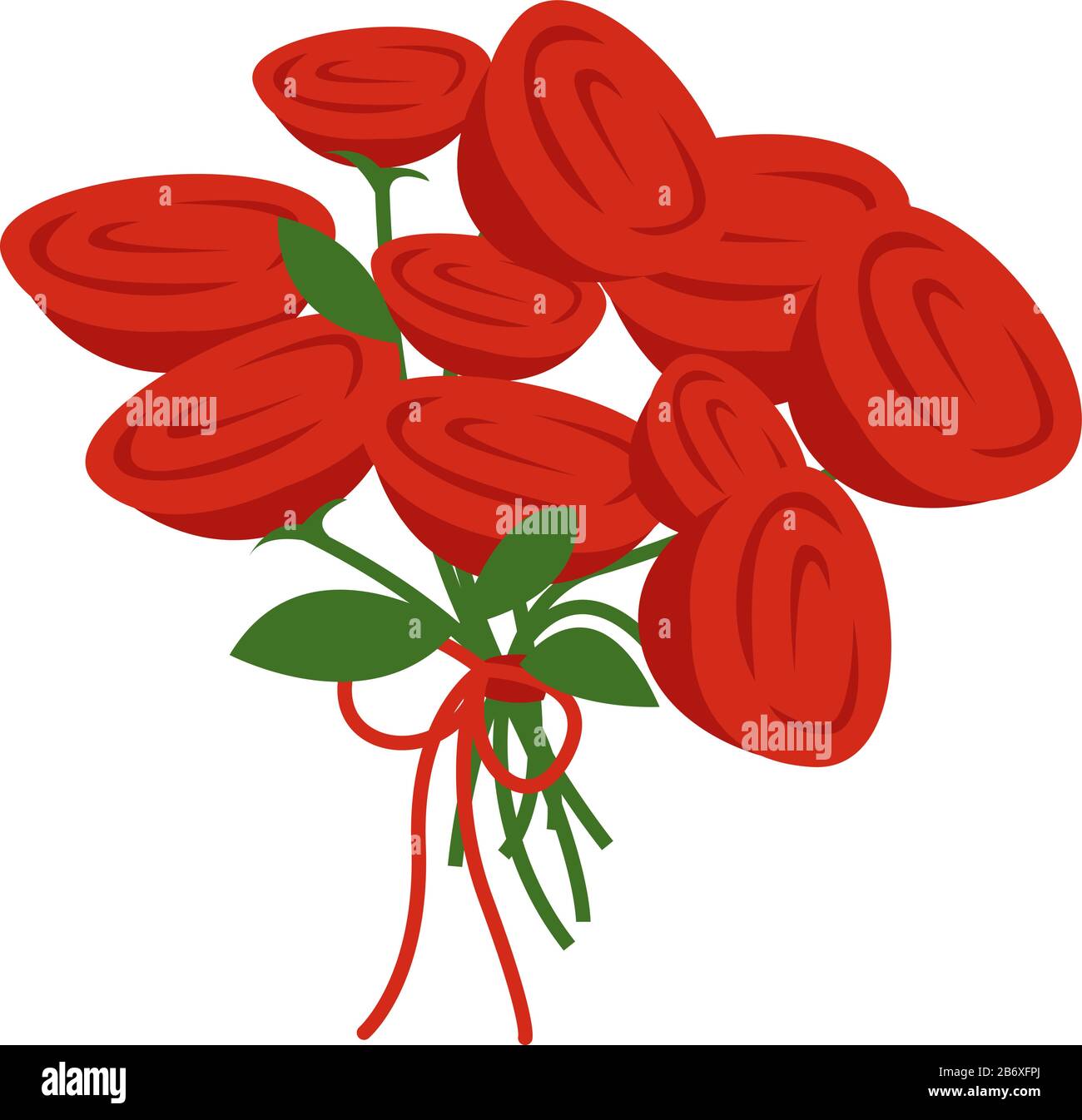 Red flowers, illustration, vector on white background Stock Vector ...