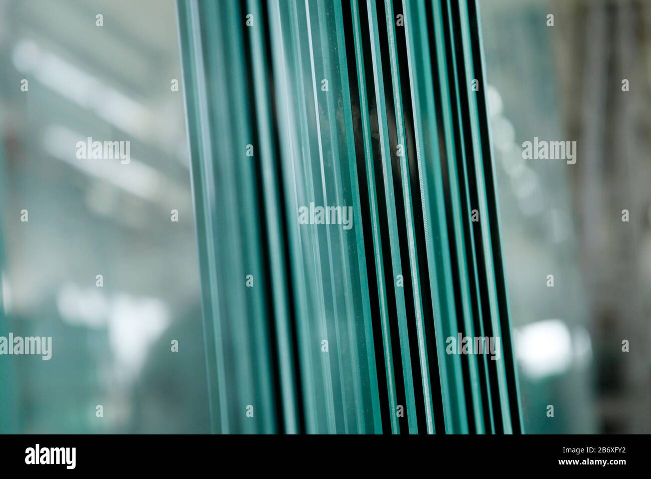 Glass factory. Newly manufactured glass Stock Photo - Alamy