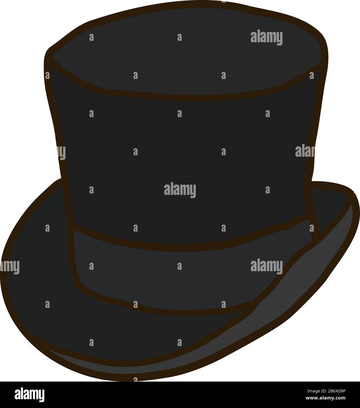 Black top hat, illustration, vector on white background Stock Vector ...